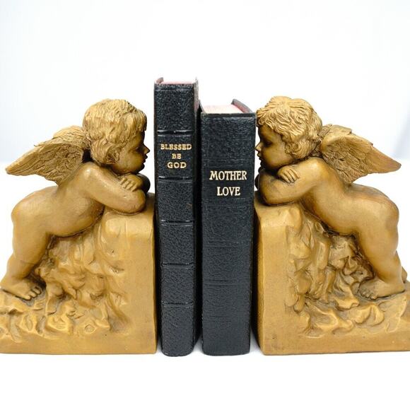 Home Decor | Accents | Pair Cherub Bookends Home Decor 6 Gold Overlay ...